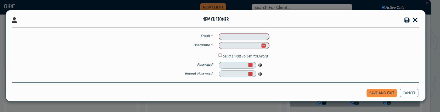Customer Logins - Manual Management